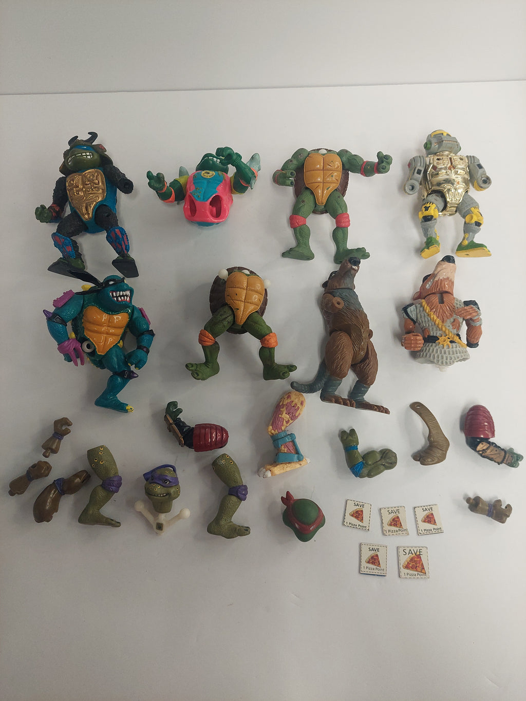 Vintage Teenage Mutant Ninja Turtles TMNT Broken Figures for Parts Lot ...